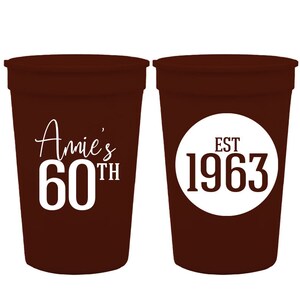 60th Birthday Stadium Cups 60th Birthday Beer Cups 60th - Etsy