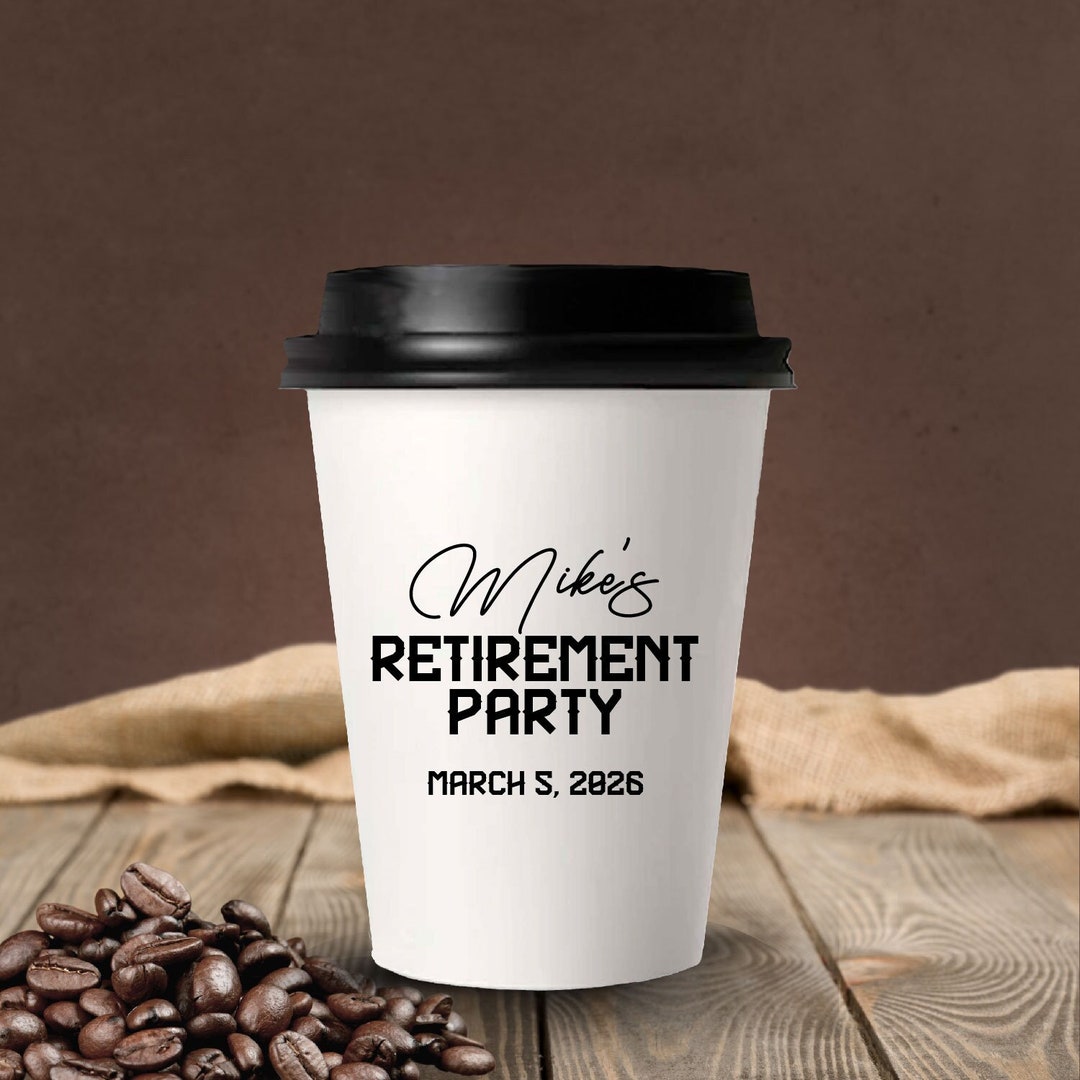Coffee Cup Retirement Party Favor, Personalized Retirement Party Coffee ...