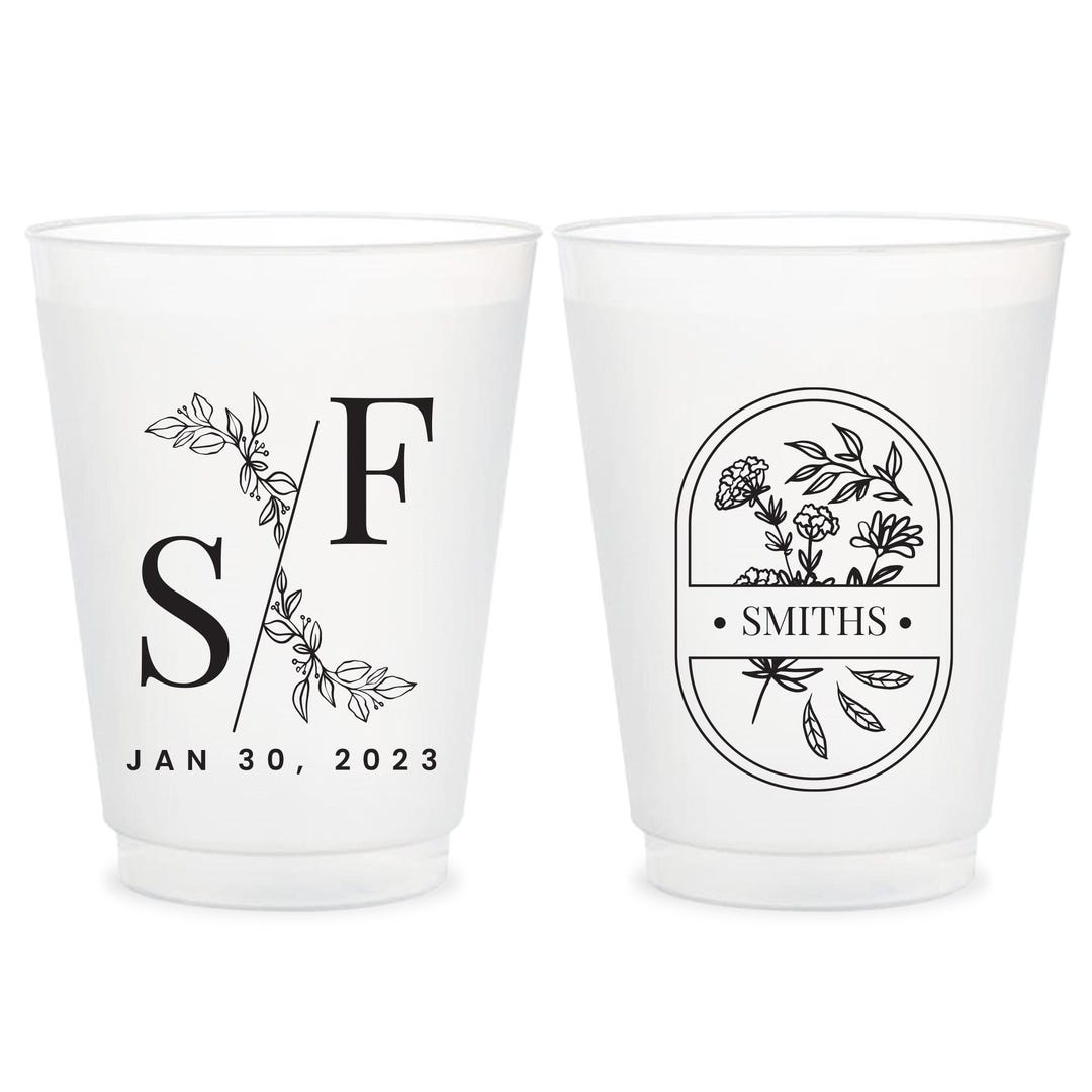 Custom Frosted Cups, Wedding Frosted Cups, Frosted Cups Wedding Favors ...