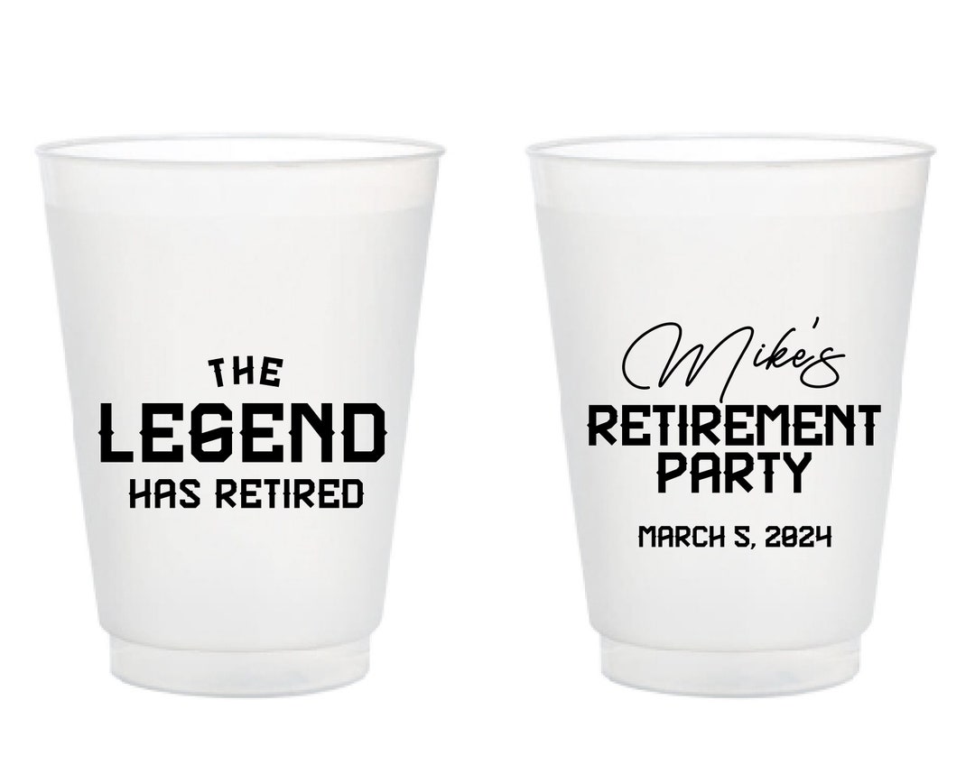 Retirement Plastic Cups, Custom Retirement Frosted Cup Favor ...