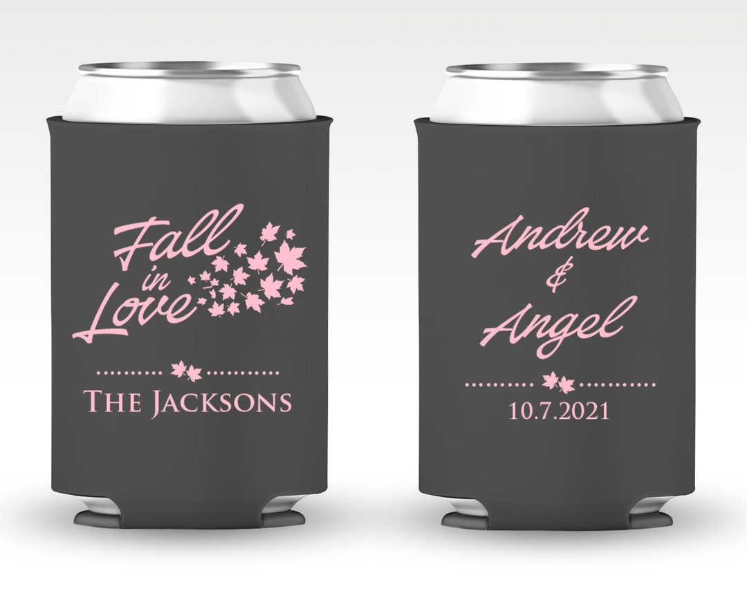 Personalized Can Coolies, Fall Wedding Can Cooler Favors, Custom Can ...