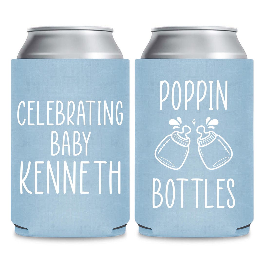 Custom Celebrating Baby Can Coolers, Personalized Baby Shower Can ...