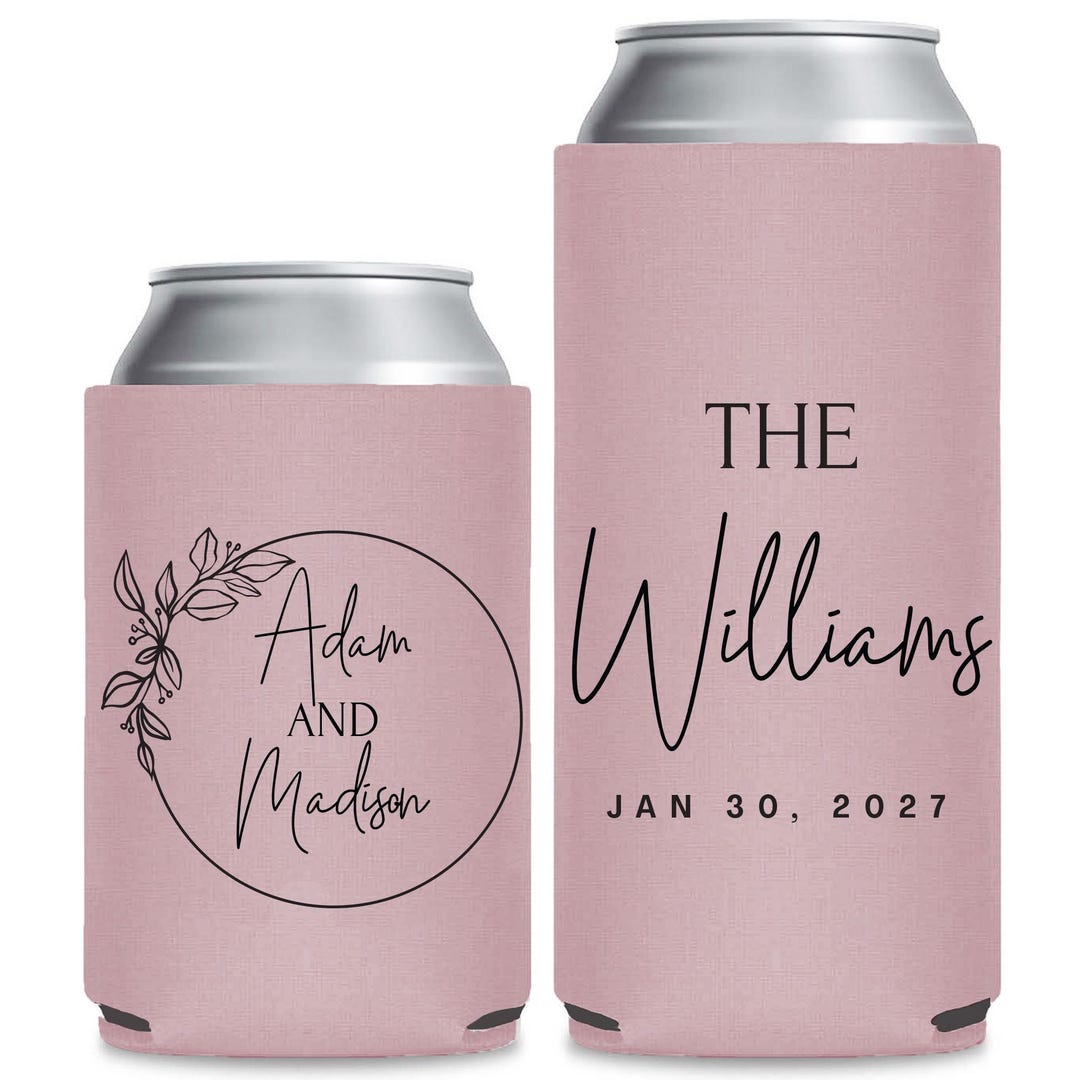 Personalized Wedding Can Cooler, Customized Wedding Favors, Beverage ...