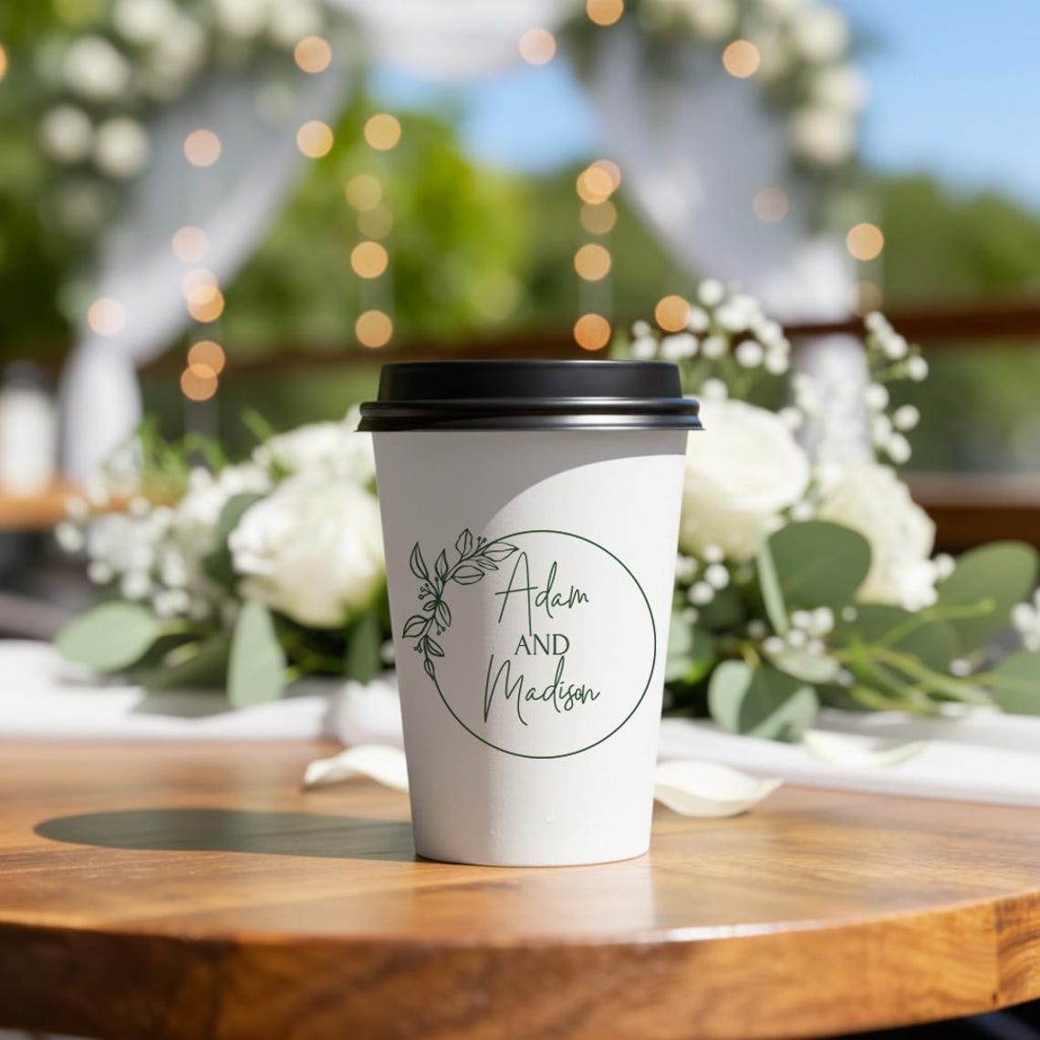 Wedding Coffee Cups, Paper Coffee Cups for Weddings, Personalized Paper ...