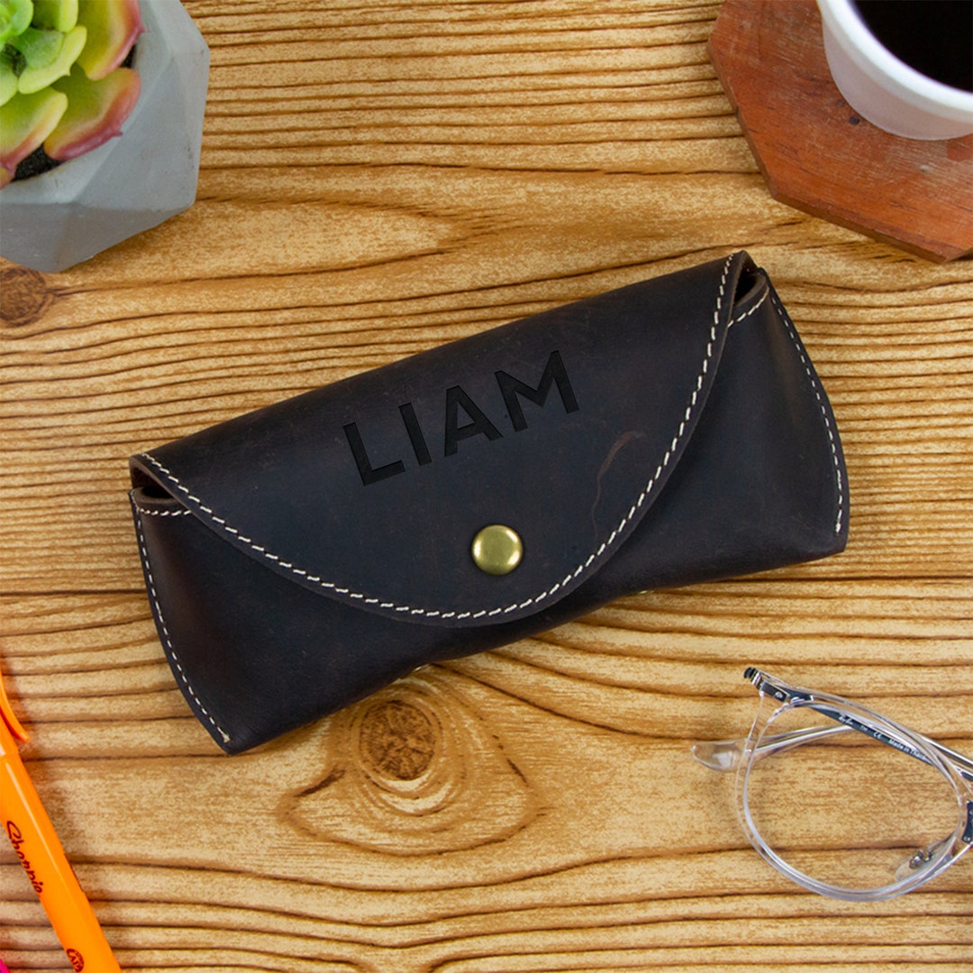 Custom Engraved Leather Glasses Case Leather Eyeglass Case - Etsy