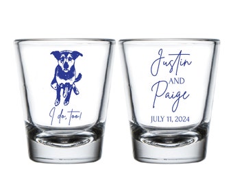 Custom Pet Wedding Shot Glasses, Personalized Pet Wedding Shot Glass ...