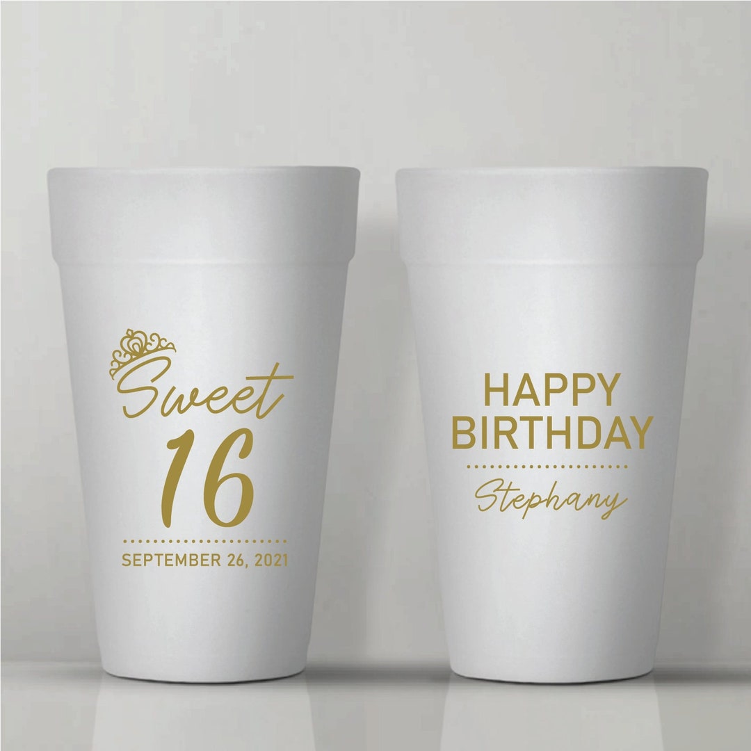 Custom Birthday Foam Cups, Birthday Party Foam Cups, Customized Foam ...