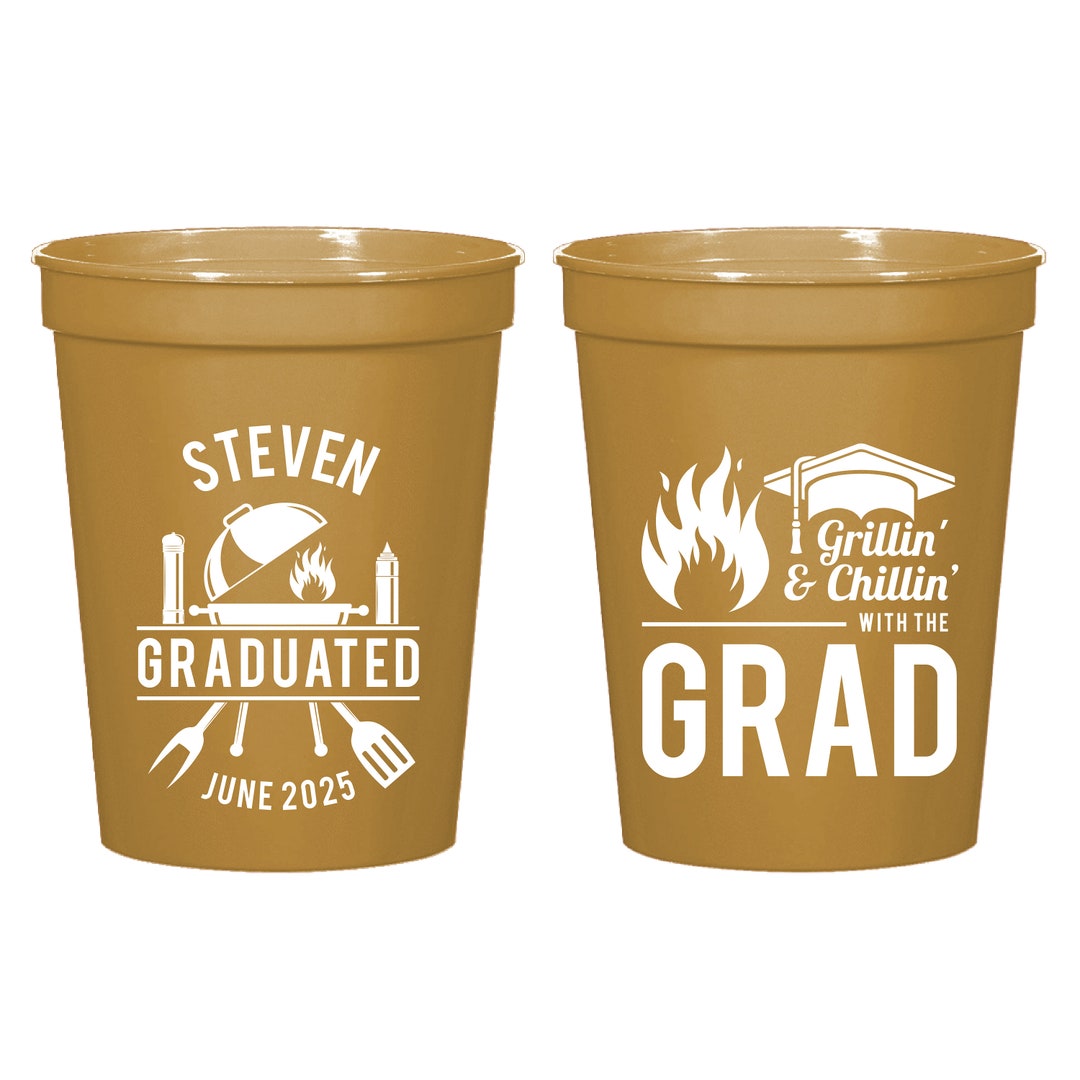 Grillin and Children With the Grad Stadium Cups, Graduation Stadium Cup ...