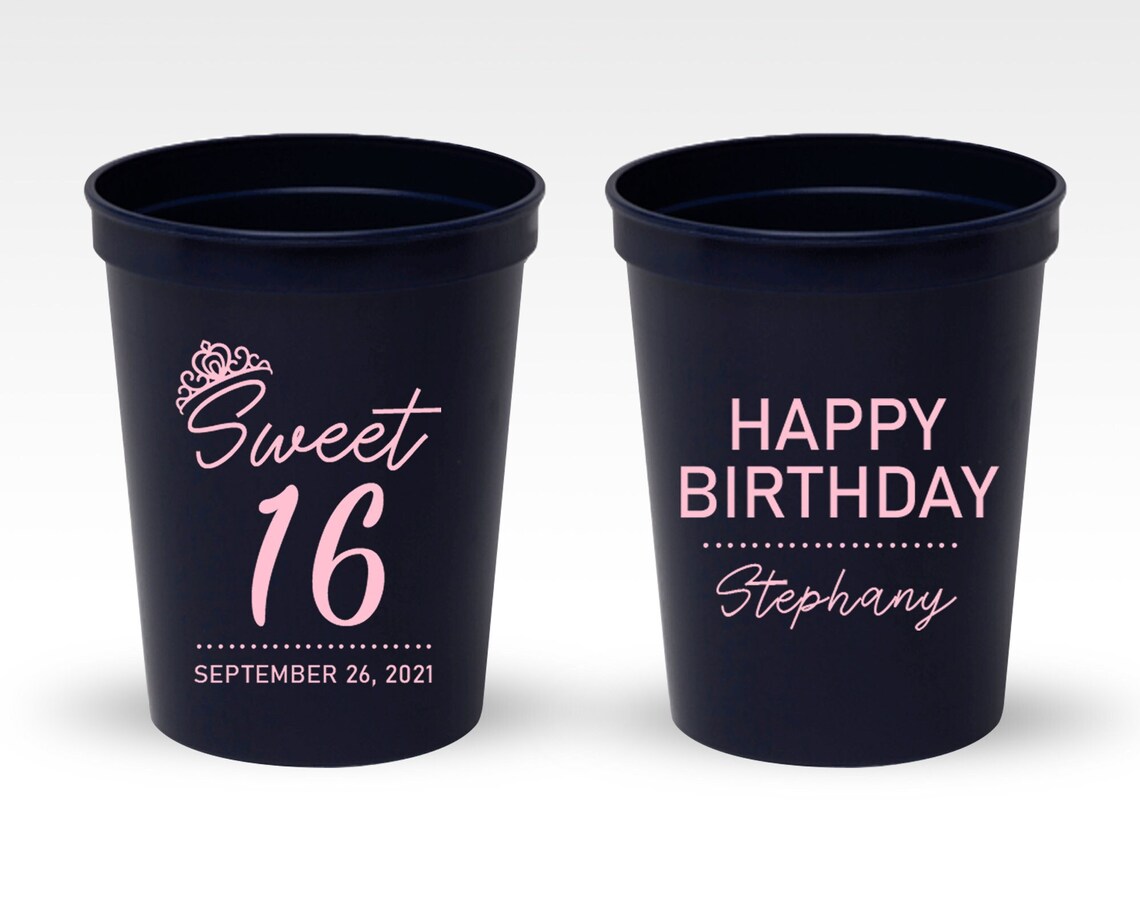 Sweet 16 Party Favor Cups 16th Birthday Cups Birthday - Etsy