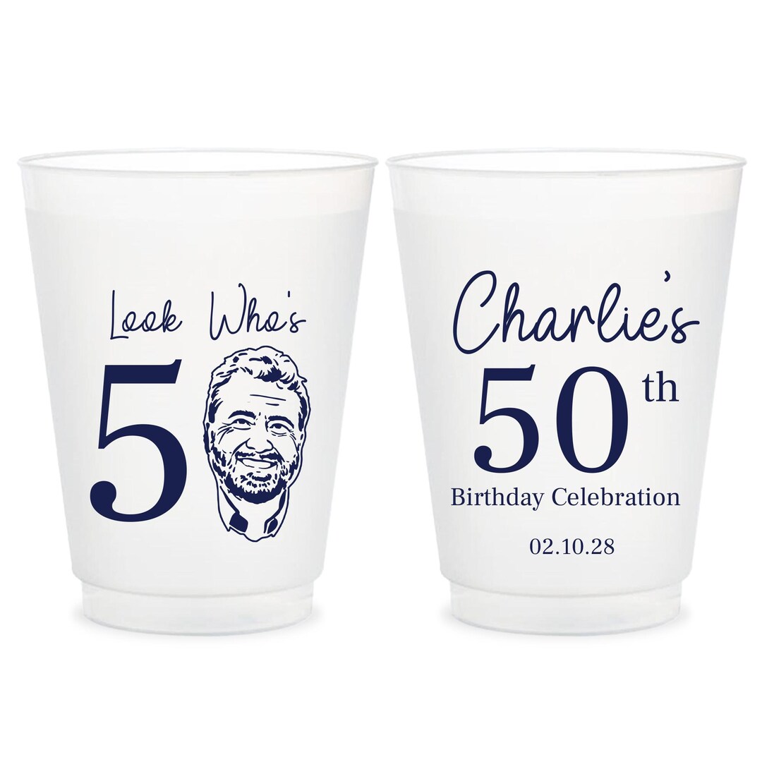Custom 50th Birthday Frosted Cup, 50th Birthday Frosted Cup Favors ...