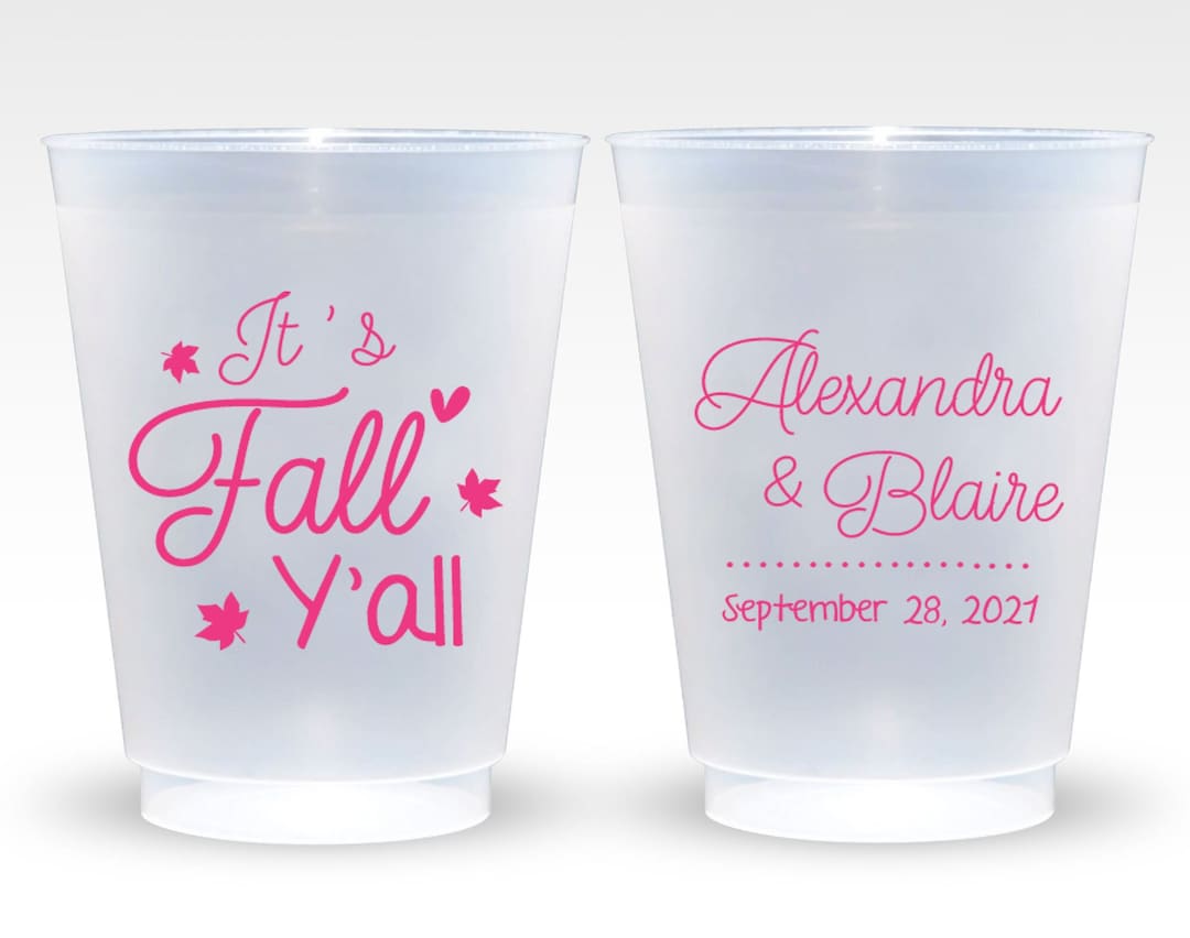 Personalized Wedding Frosted Cups, Frosted Cups for Fall Wedding ...