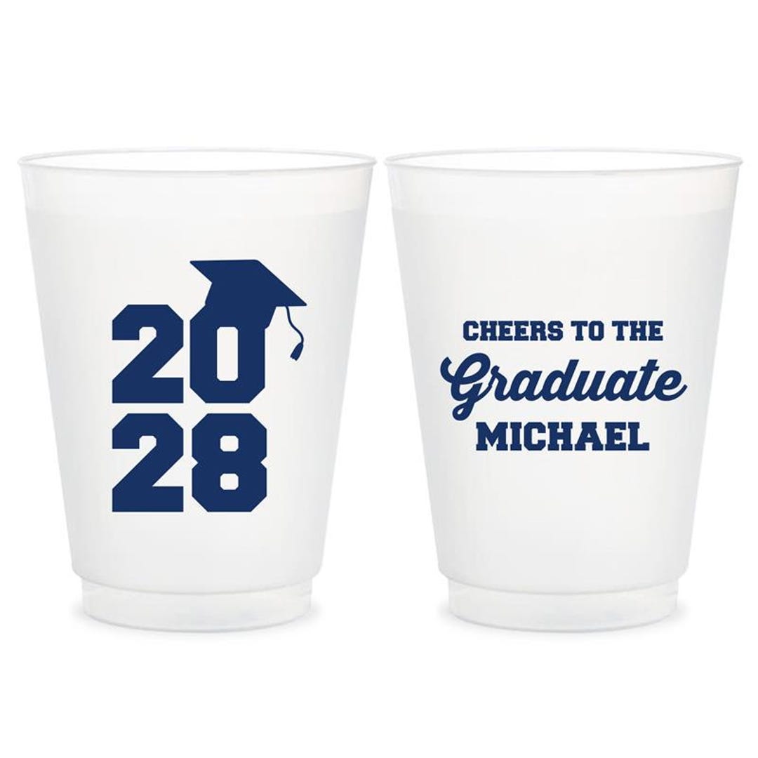 Personalized Graduate Frosted Cups, Graduation Party Frosted Cup Favors ...
