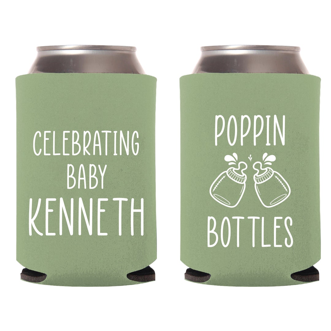 Custom Celebrating Baby Can Coolers, Personalized Baby Shower Can ...