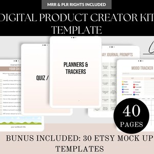 Digital Product Creator Kit Template/ 30etsy Mockup Templates Included ...