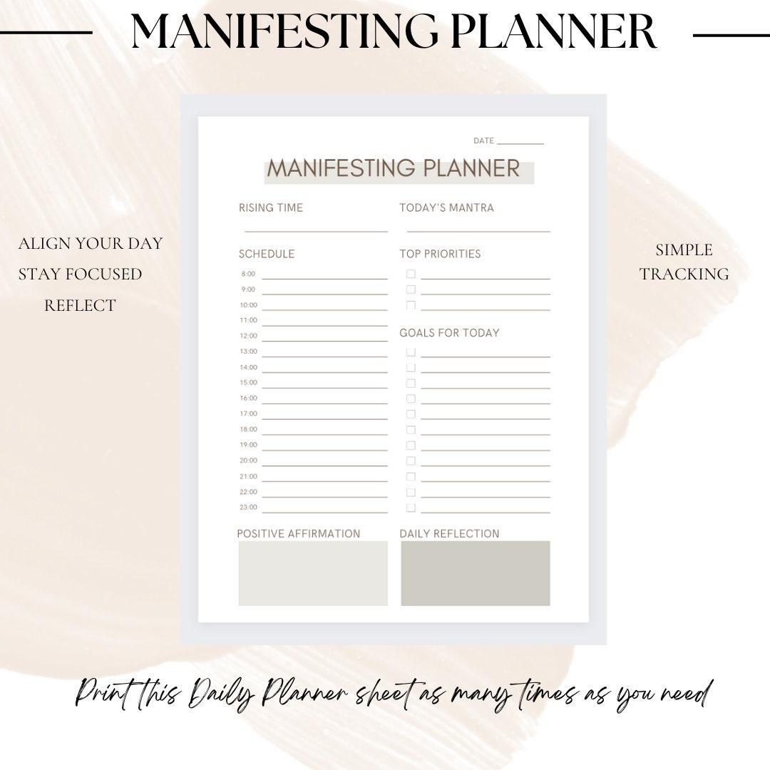 Abundant Manifesting Planner, Personal Daily Planner, Productivity ...