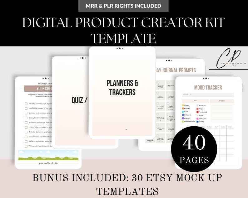 Digital Product Creator Kit Template/ 30etsy Mockup Templates Included ...