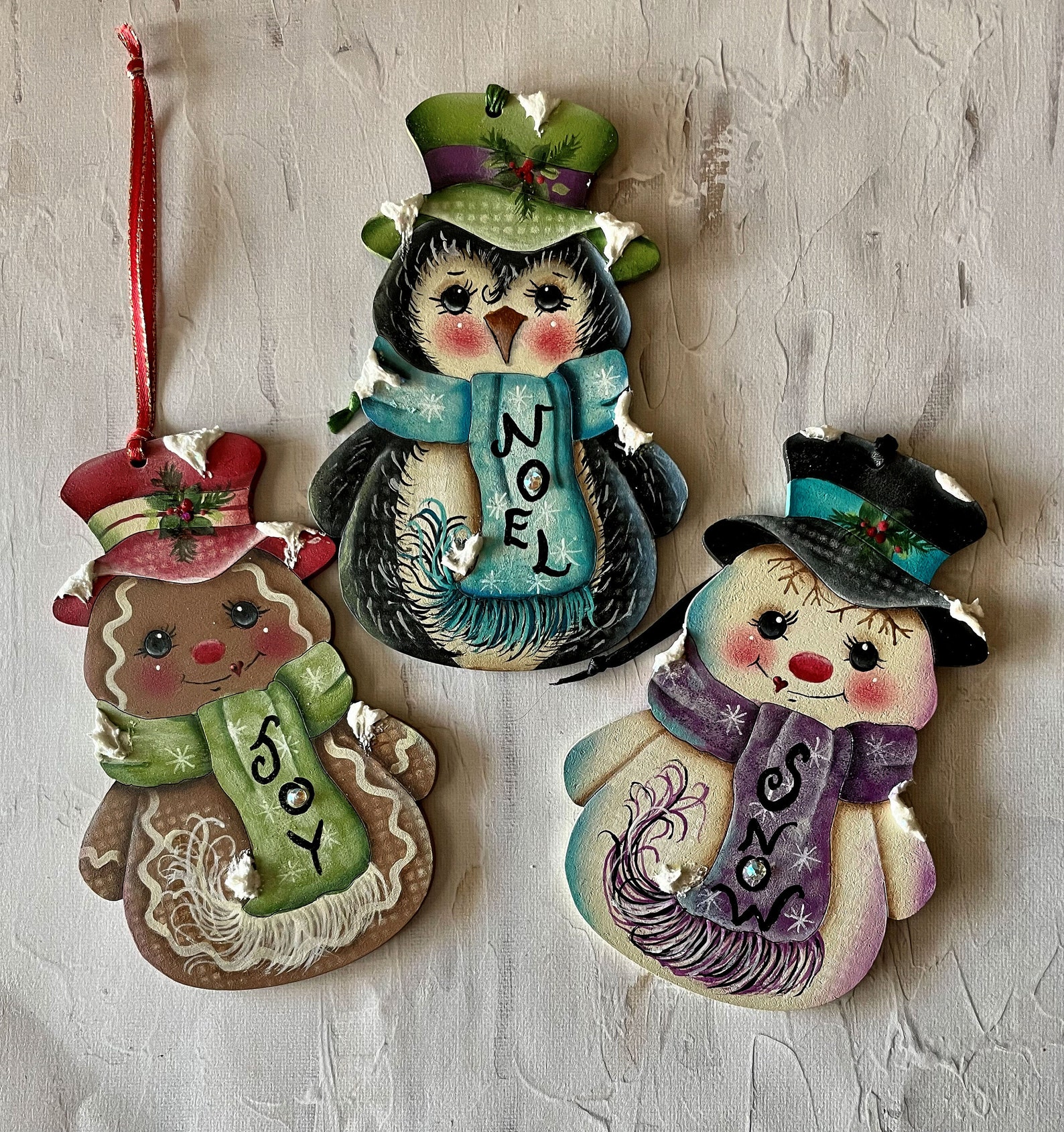 Hand Painted Christmas Ornament. We Three Friends Include - Etsy