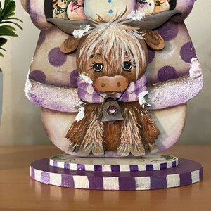 Snowman With His Highland Cow and Lots of Snowmen. Many Dimensional ...