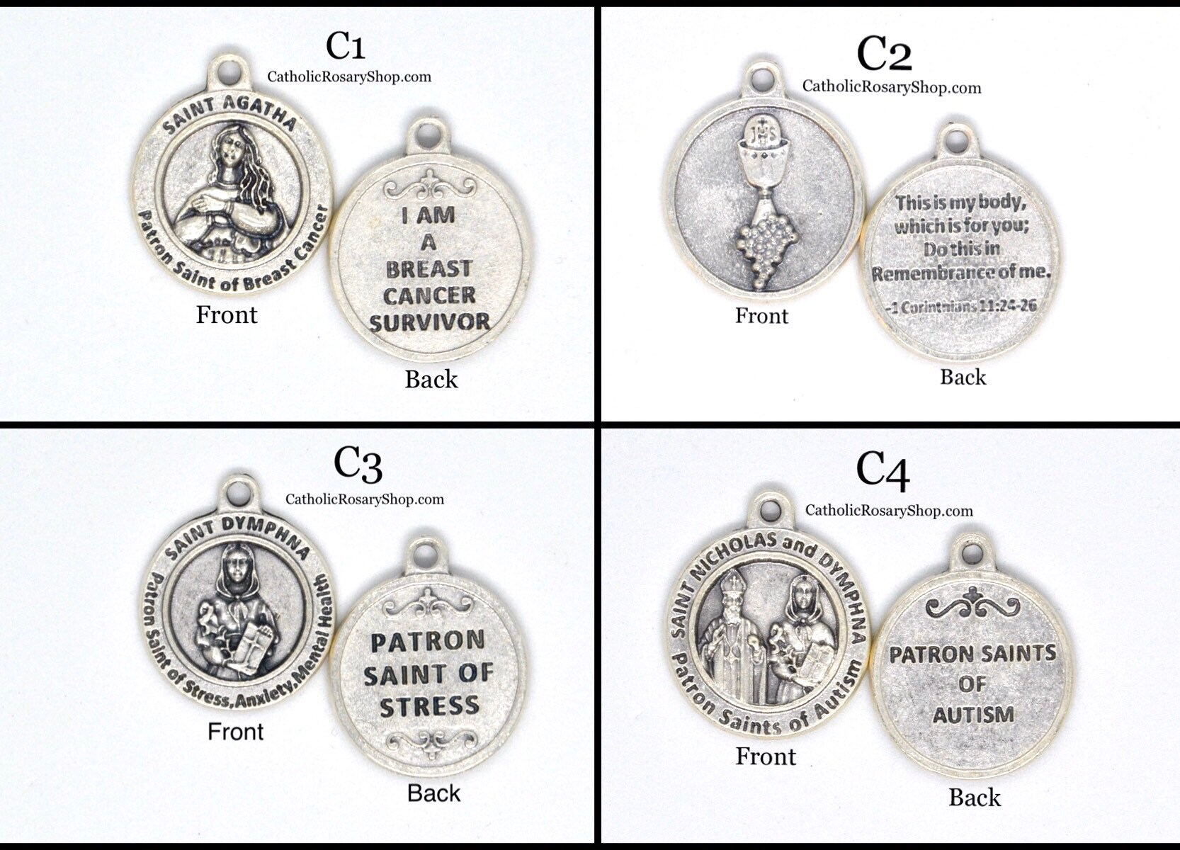 Patron Saint Charms to Add to a Rosary Purchase | Religious Medal ...