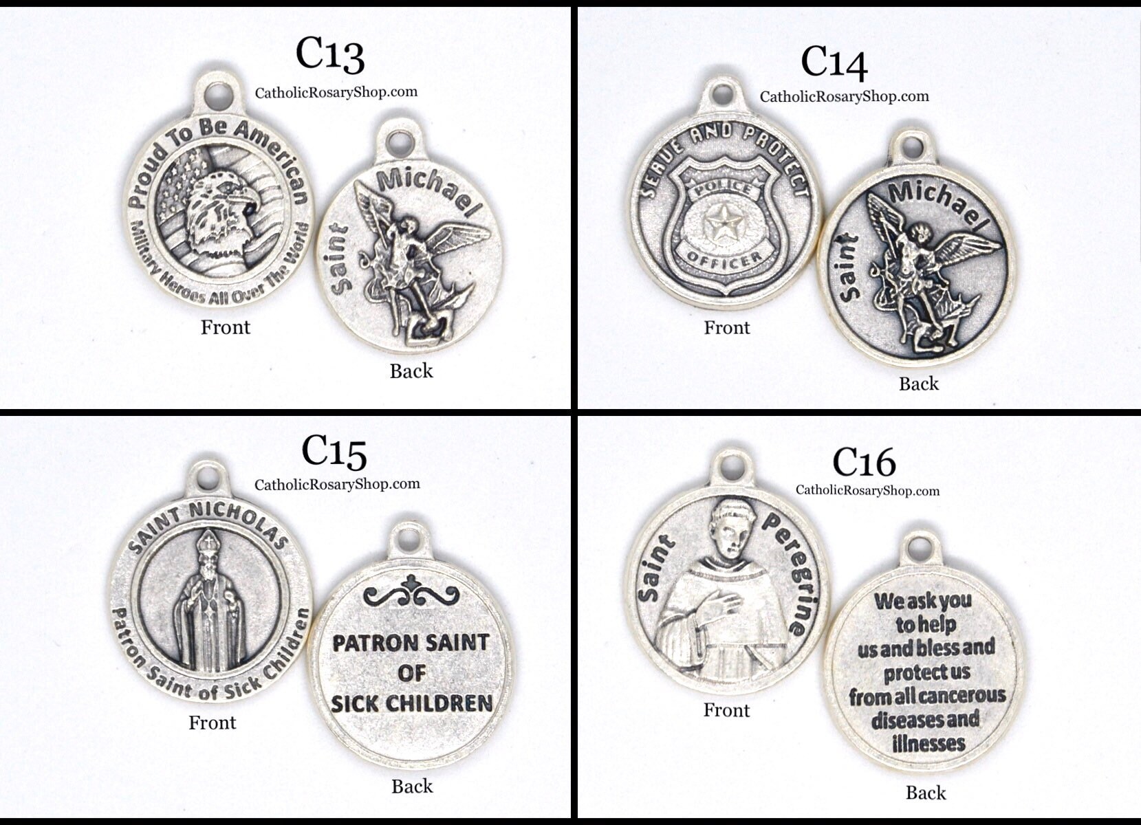 Patron Saint Charms to Add to a Rosary Purchase | Religious Medal ...