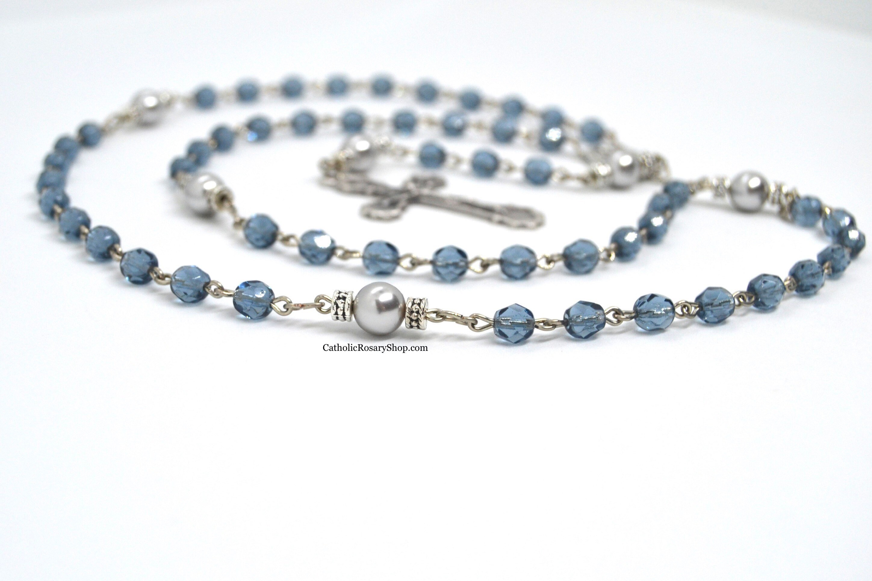 Montana Blue and Gray Rosary for Men and Boys | Personalized Rosary ...