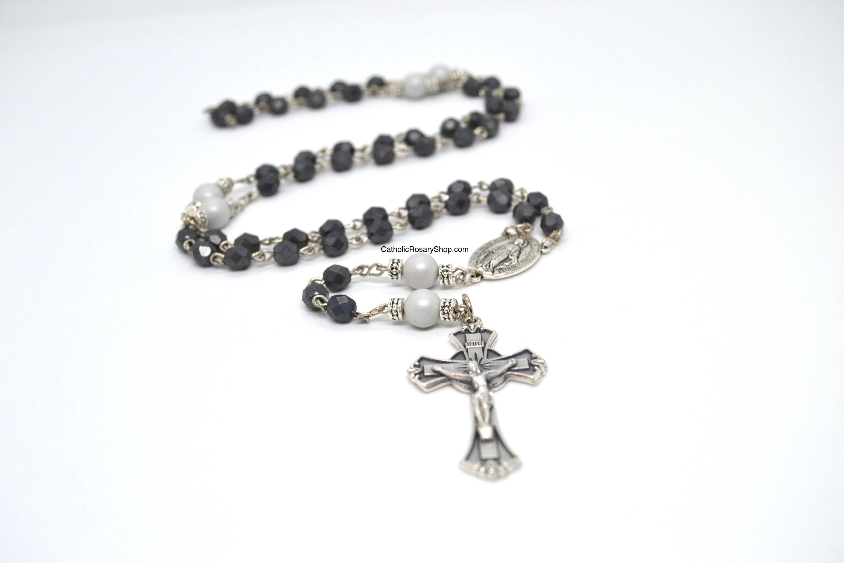 Matte Gray Rosary for Men and Boys | Personalized Rosary Gifts | Rosary ...