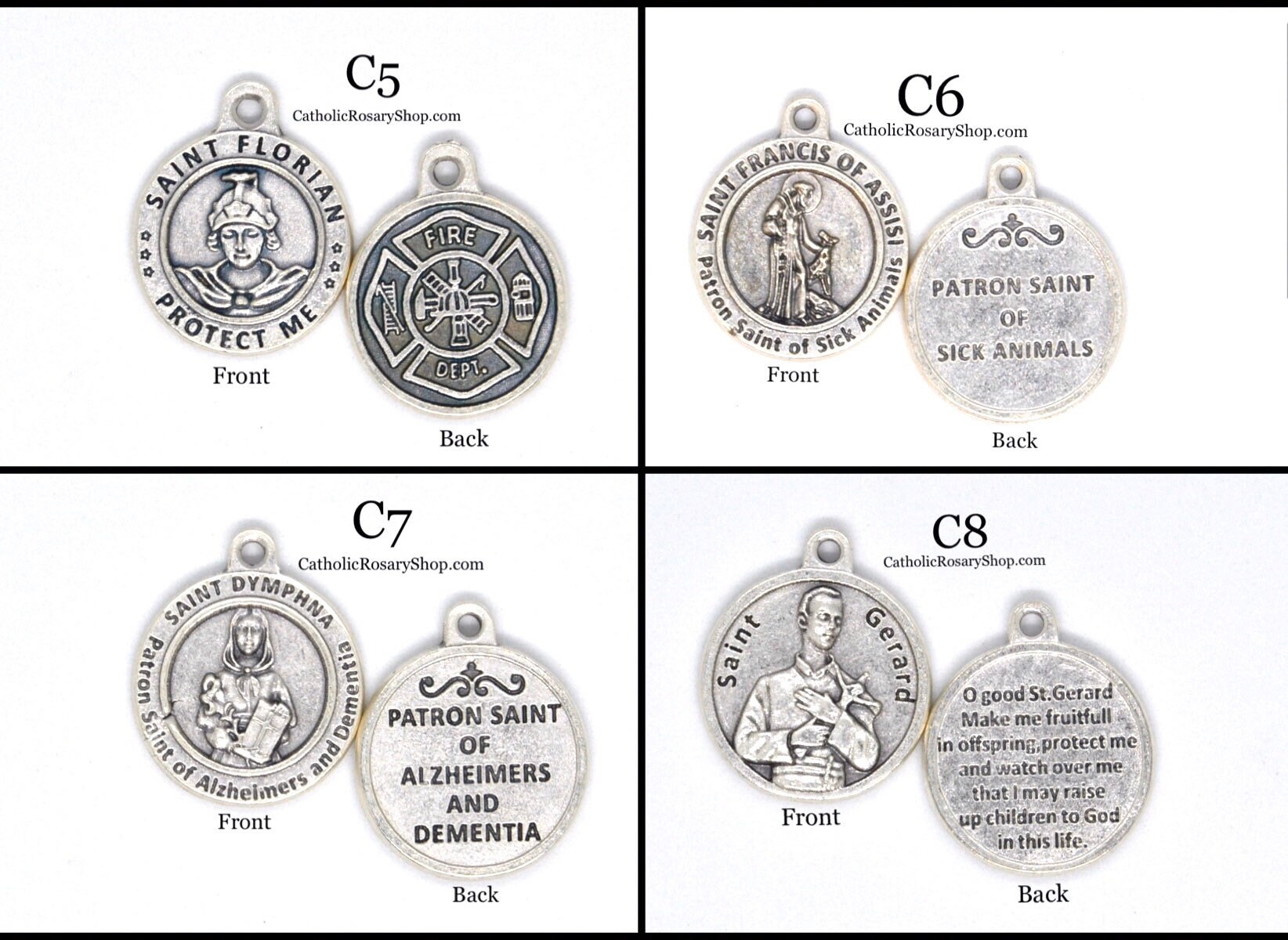 Patron Saint Charms to Add to a Rosary Purchase | Religious Medal ...