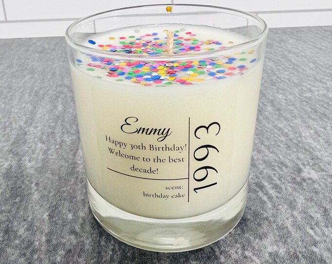 Personalized Birthday Candle, All Natural Soy Wax, Birthday Gift, Any ...