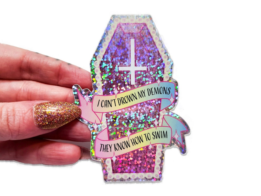 Pink Coffin Sticker With Hidden UV Skeleton - Waterproof and ...