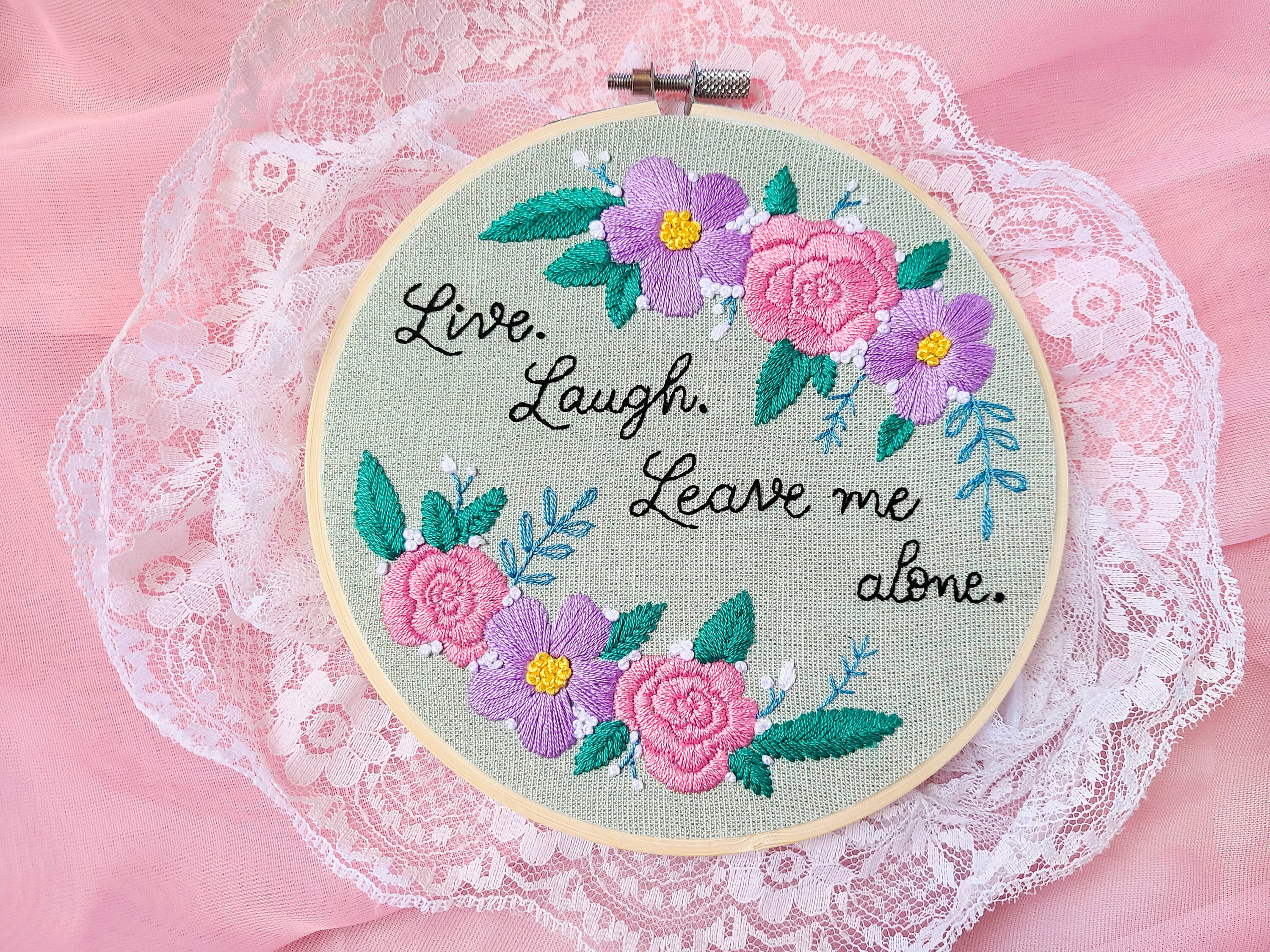 Digital Download Embroidery Pattern Leave Me Alone Sign - Etsy