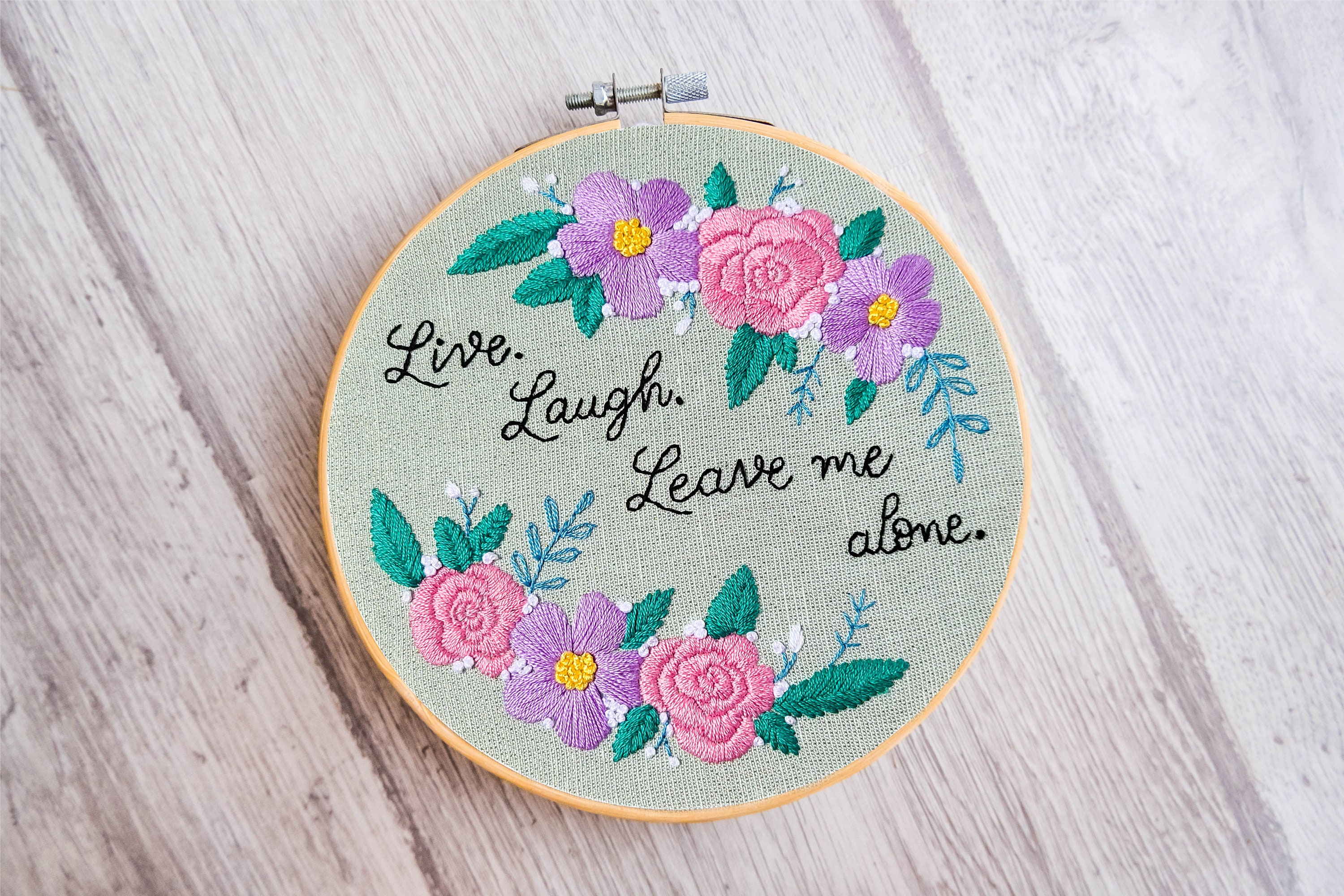 Digital Download Embroidery Pattern Leave Me Alone Sign - Etsy