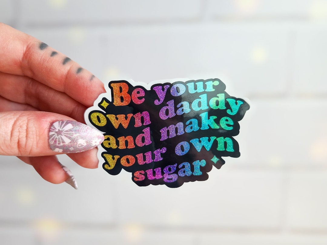 Holographic Sugar Daddy Sticker: Wavy Groovy Rainbow Glitter ...