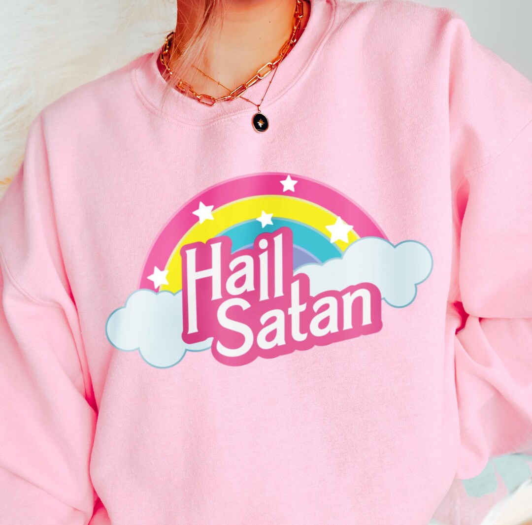 Hail Satan Pink Sweatshirt: Kawaii Pastel Goth Crewneck - Etsy