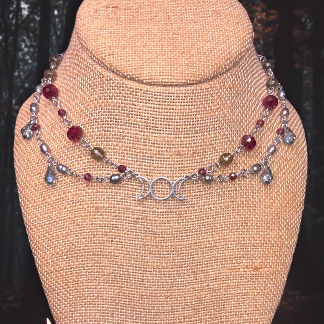 Triple Moon Goddes Stainless Steel Choker - Etsy