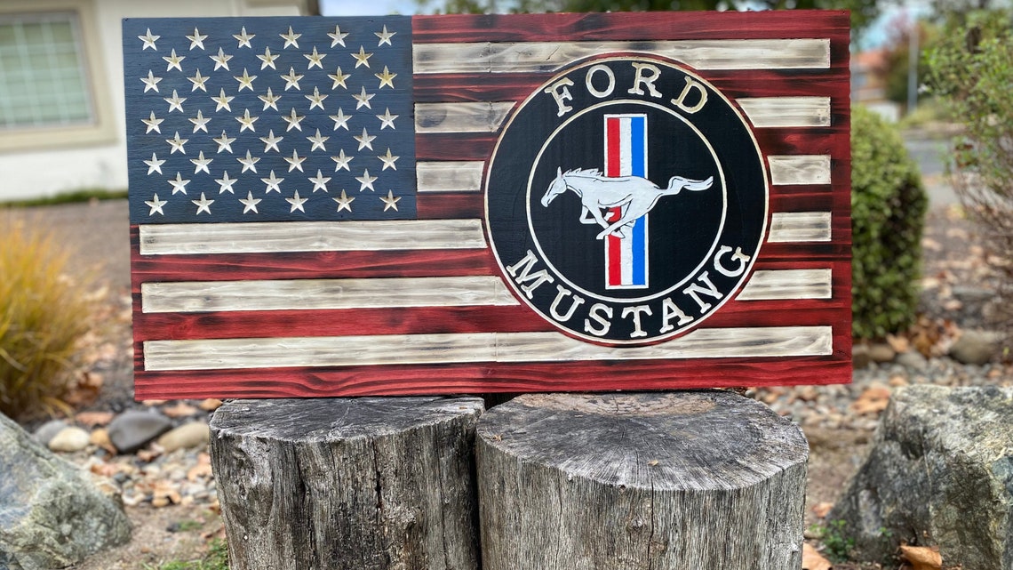 Ford Mustang American Flag - Etsy