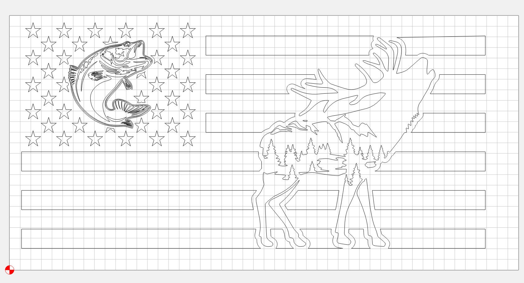 Bass & Elk Flag SVG - Etsy