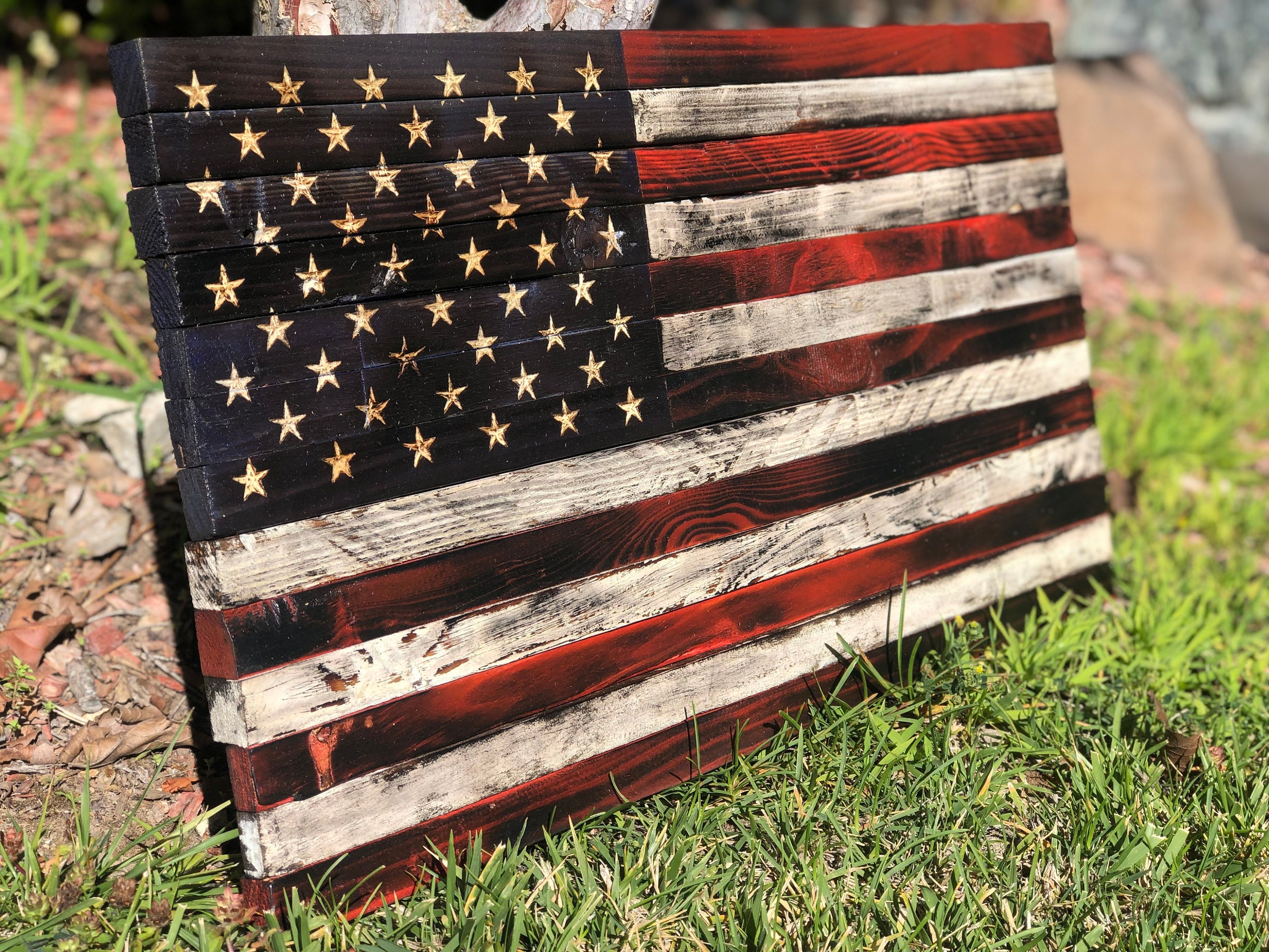 Battle-worn Rustic American Flag - Etsy