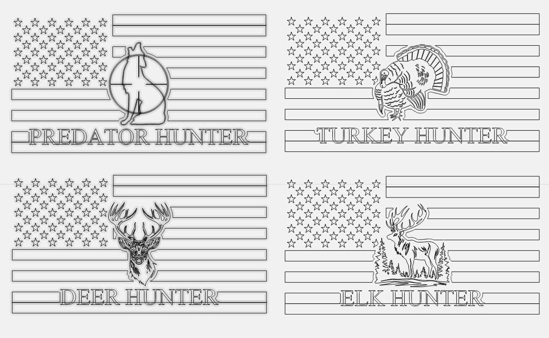 Hunting Flags Svgs | Deer Hunter | Elk Hunter | Turkey Hunter ...