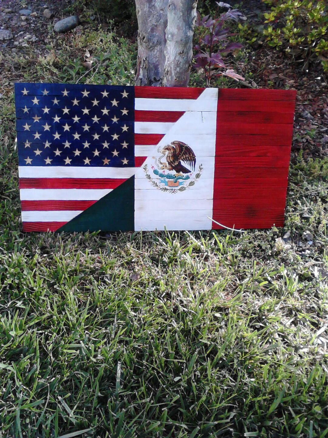 Mexican American Rustic Flag - Etsy
