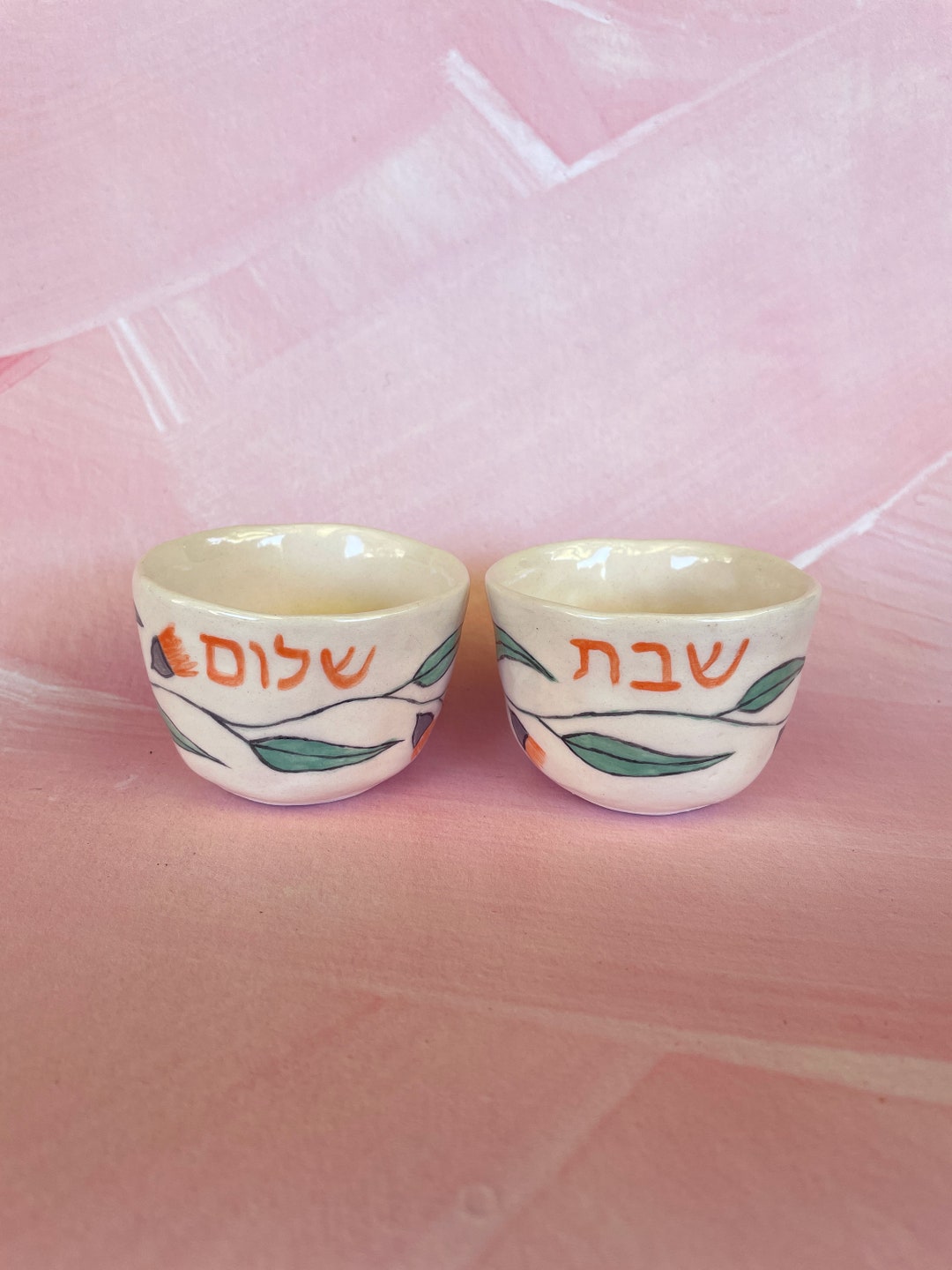 Shabbat Candle Holders, Tea Light Cups, Handmade Pinch Pot Ceramics ...