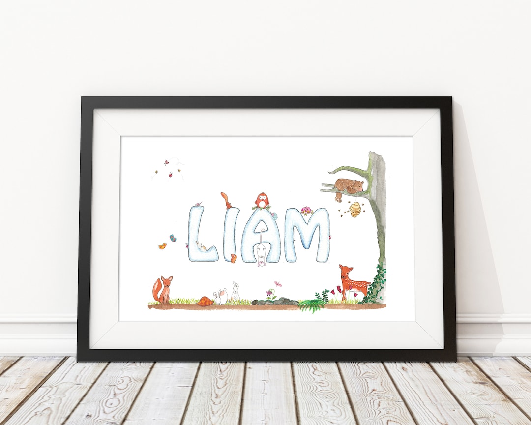 Baby Name Sign for Nursery, Personalised Painting, Child Room Wall ...