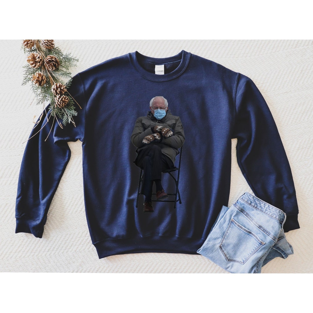 Cold Bernie Sanders Crewneck Sweatshirt | Bernie's Mittens Sweater ...