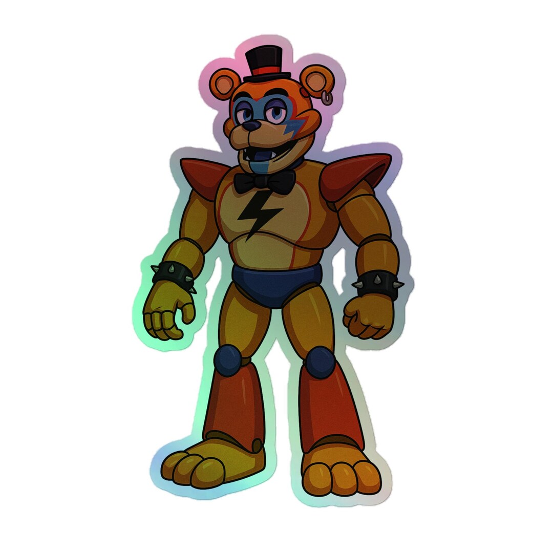 Glamrock Freddy Holographic Sticker – 80s Retro Sticker – Vinyl Decal ...