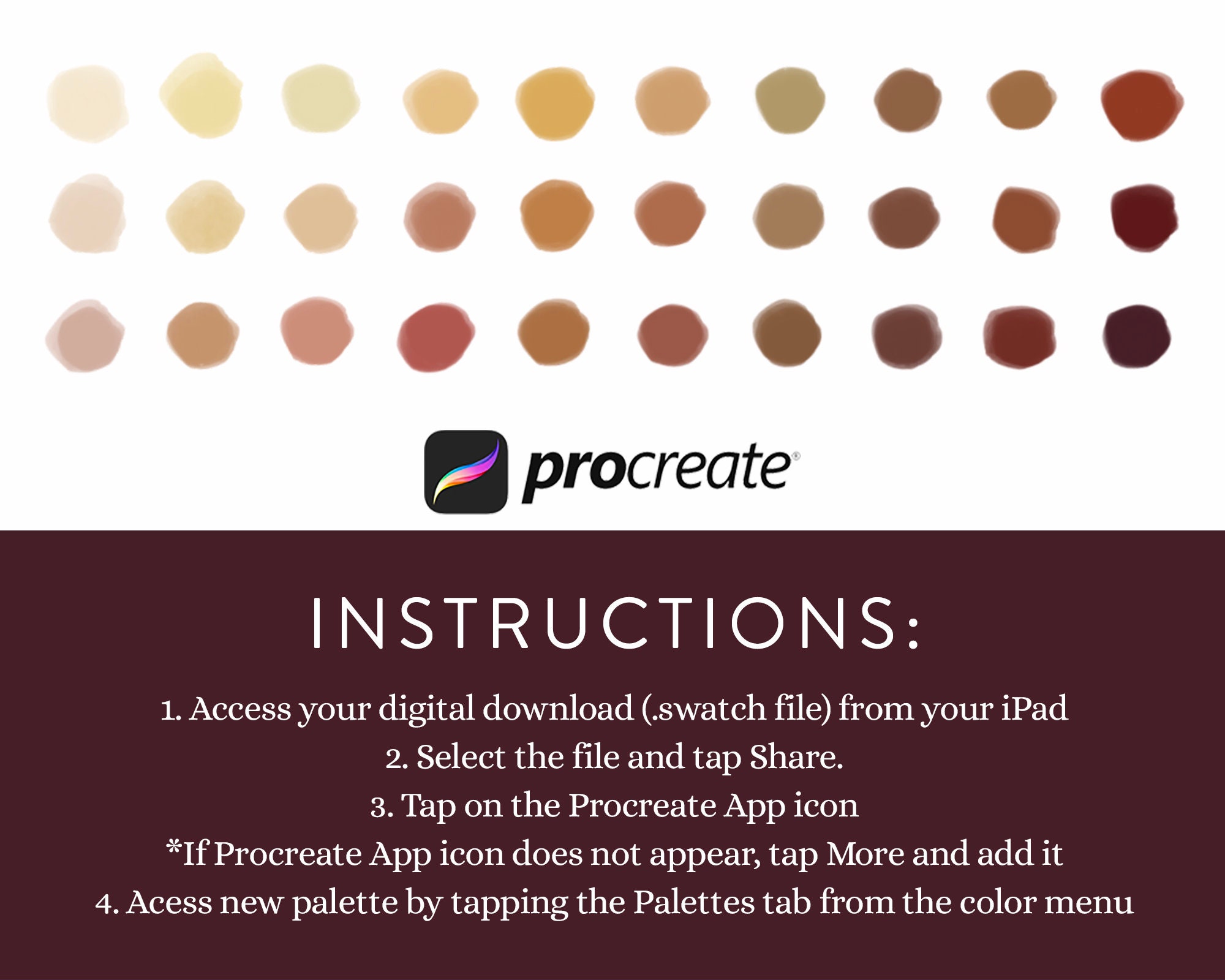 Procreate Color Palette Procreate Portait Palette Etsy