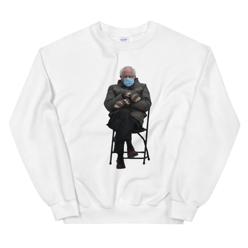 Cold Bernie Sanders Crewneck Sweatshirt | Bernie's Mittens Sweater ...