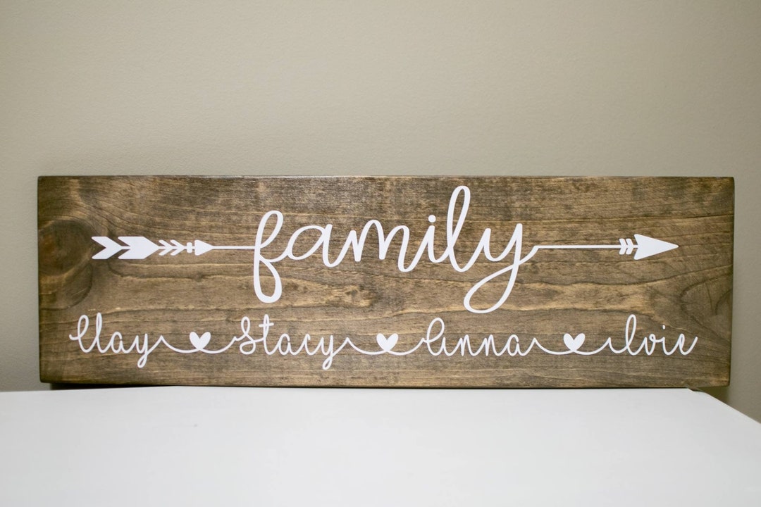 Family Sign | Family Name Sign | Family Arrow Sign - Etsy