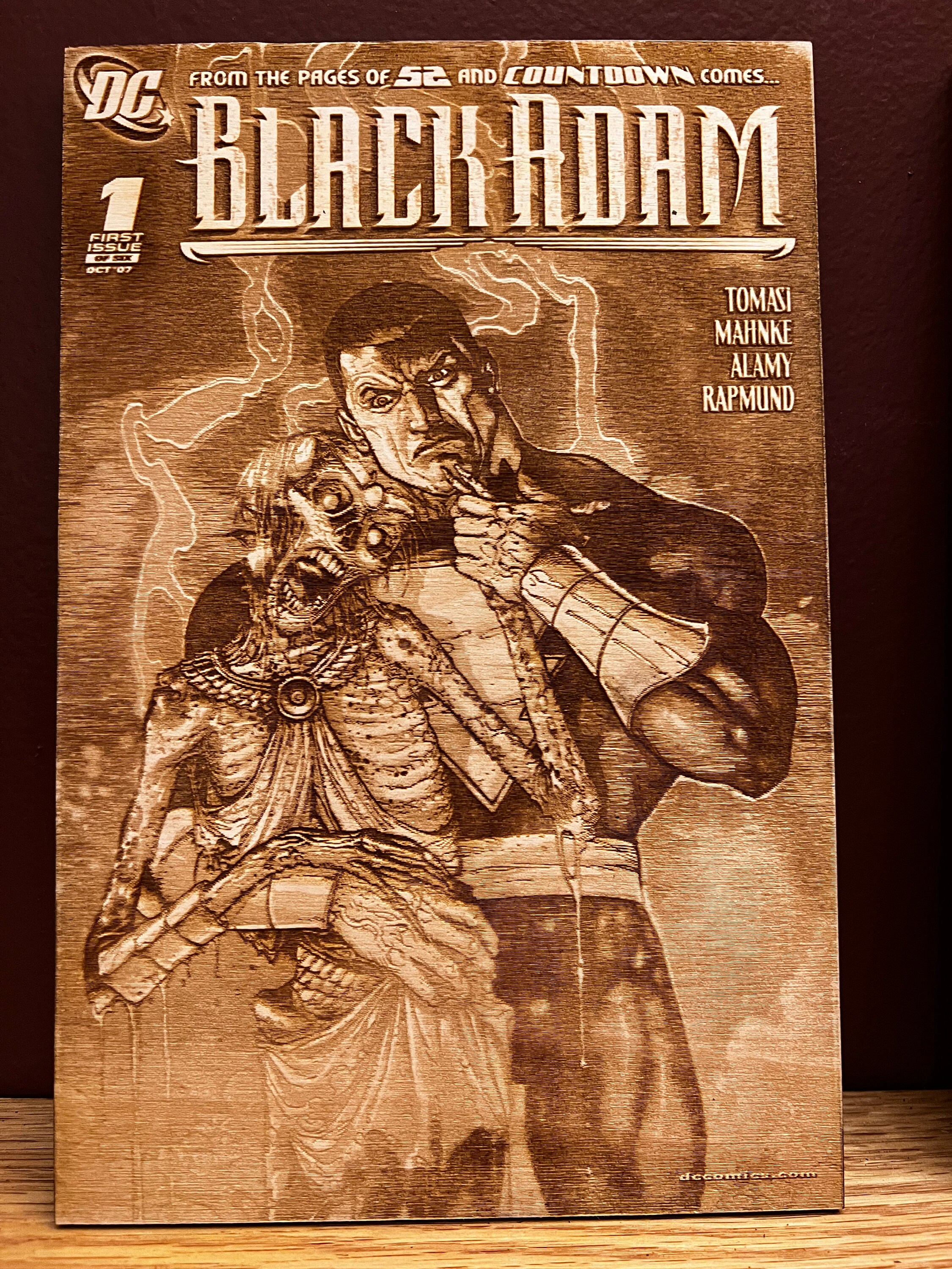 Laser Engraved Black Adam Comic Book Cover Art Set of 3 - Etsy
