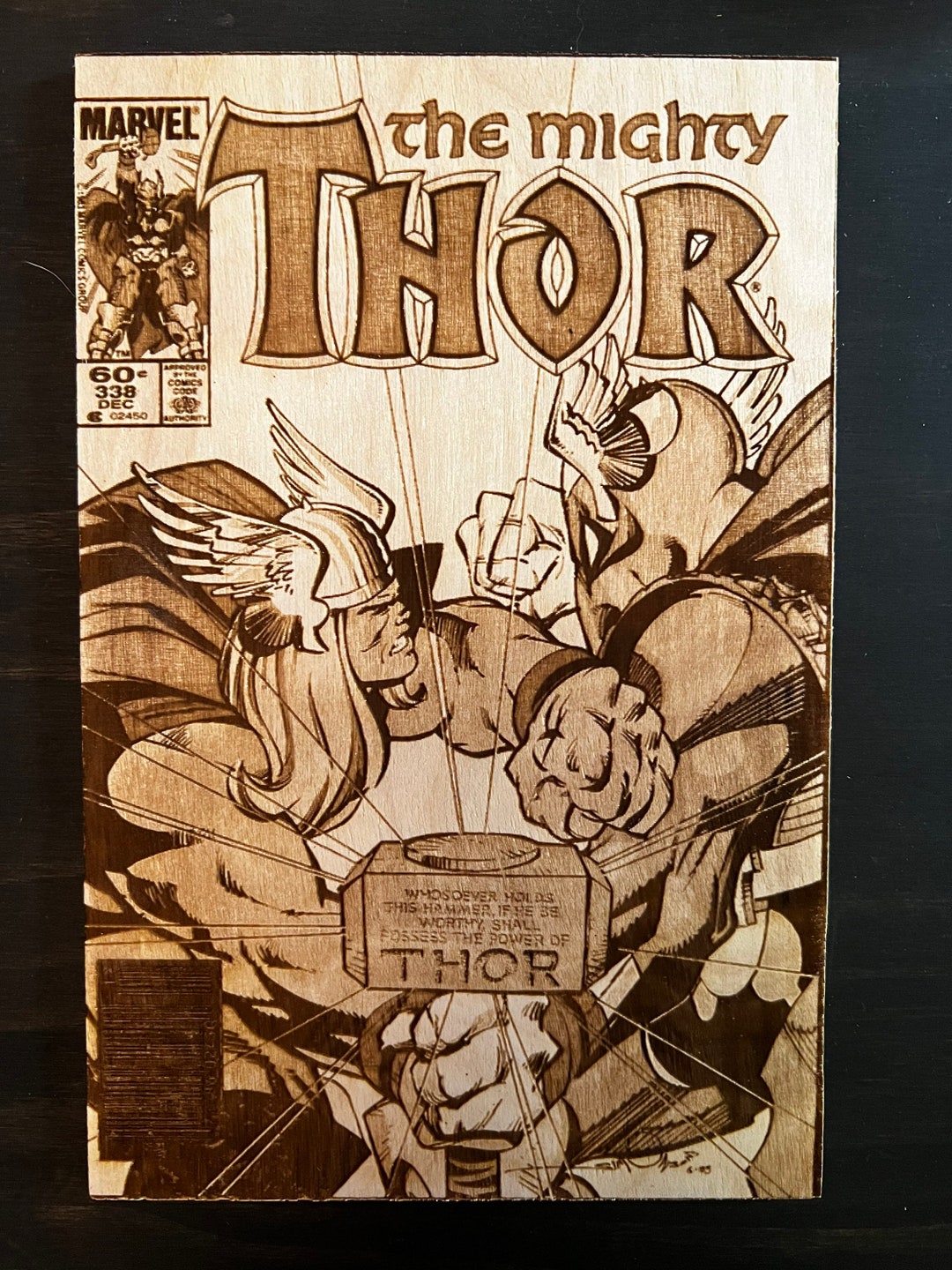 Mighty Thor Issue 338 Laser Engraved Cover - Etsy Mighty Thor Issue 338 Laser Engraved Cover - Etsy