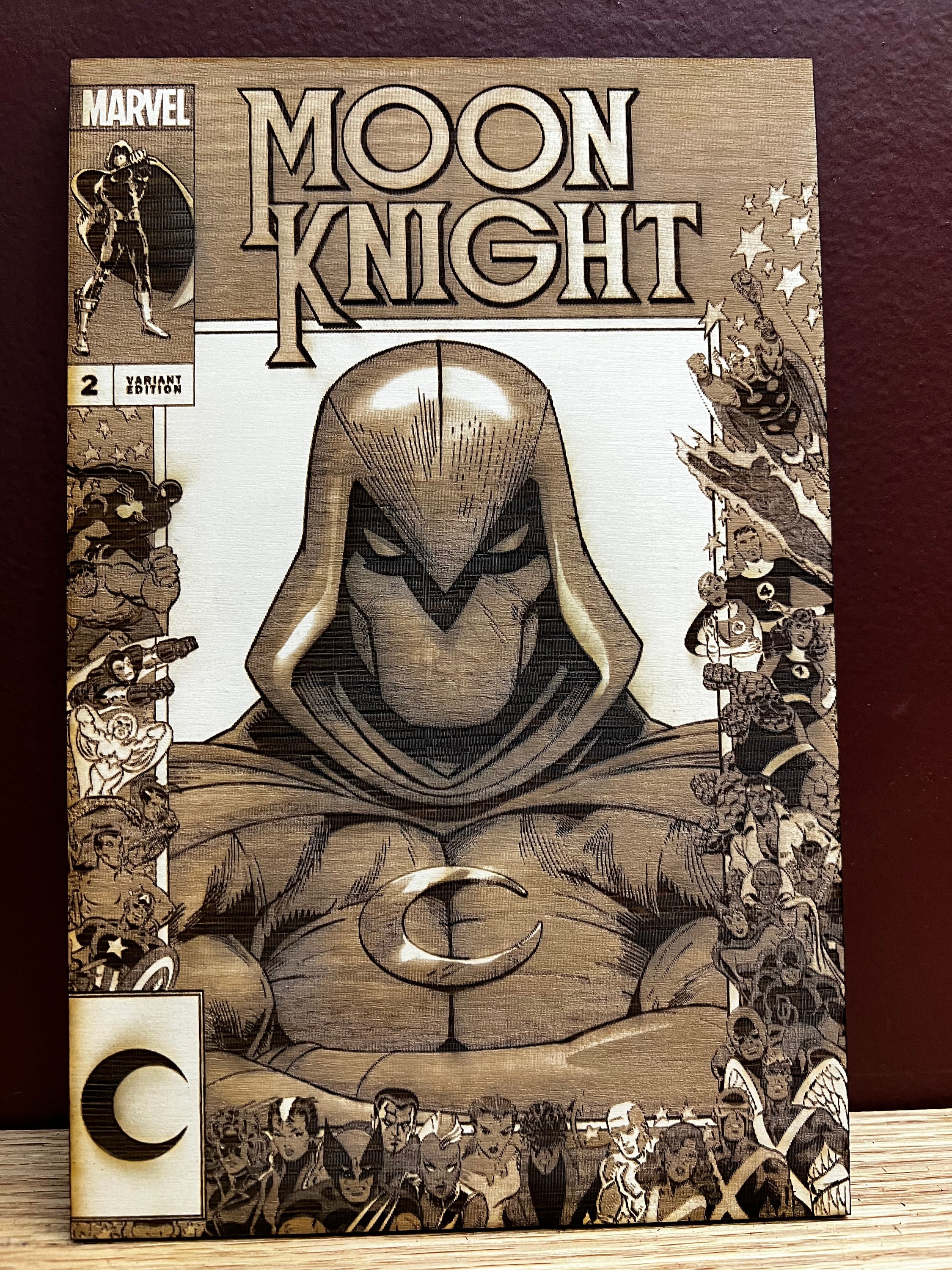 Moon Knight Laser Engraved Comic Book Cover Art - Etsy