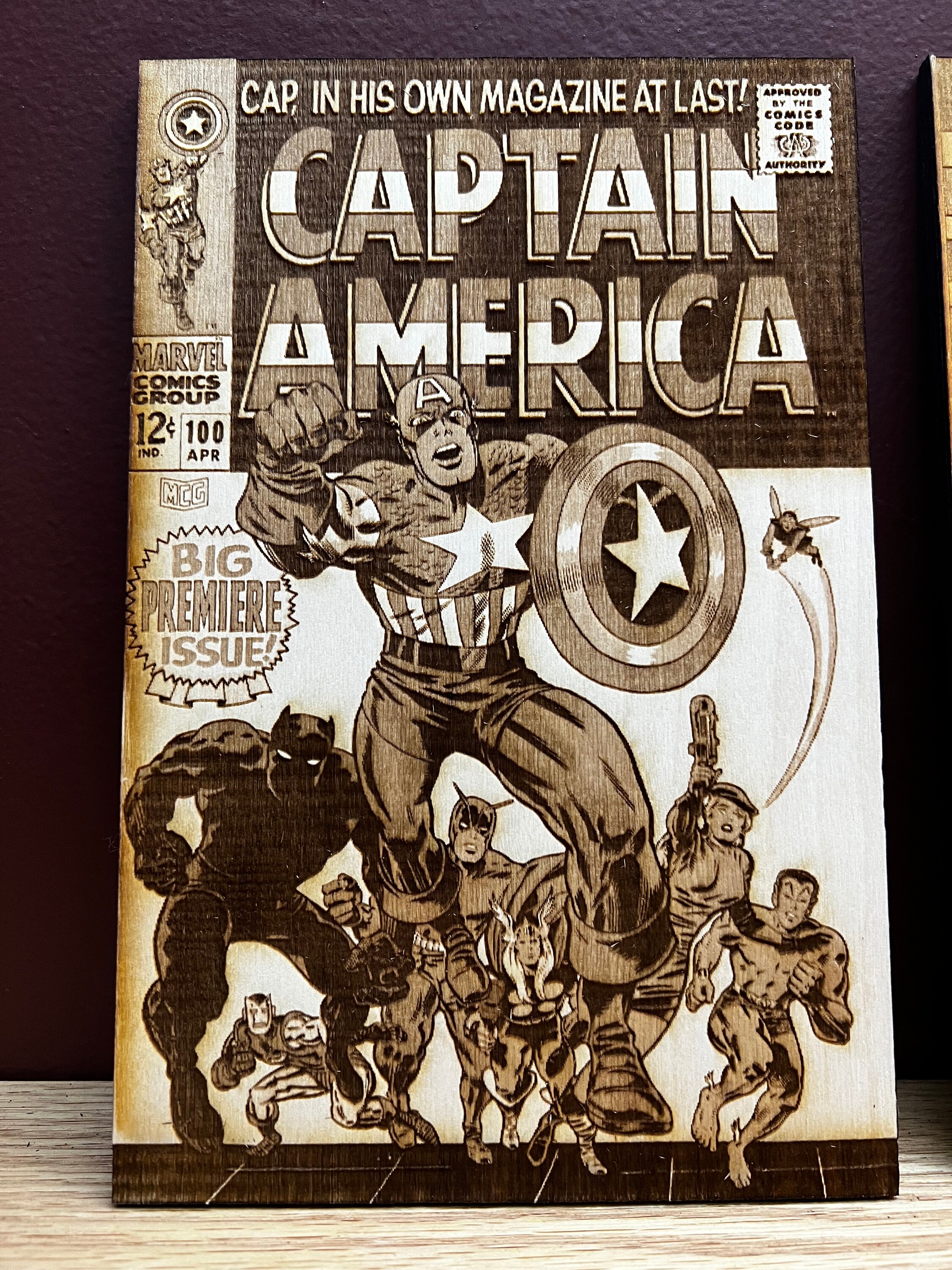 Captain America Laser Engraved Comic Book Cover Set 3 - Etsy
